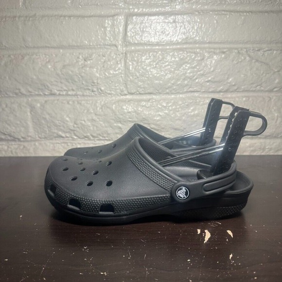 CROCS | Shoes | Crocs Classic Clog Slipon Black Rubber Comfy Shoe ...
